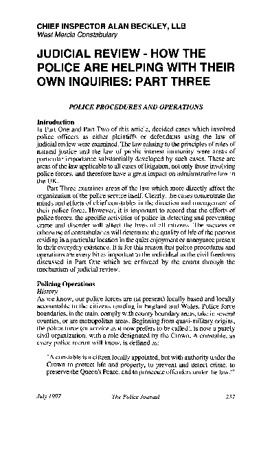 (PDF) Judicial Review — How the Police are Helping with Their Own ...