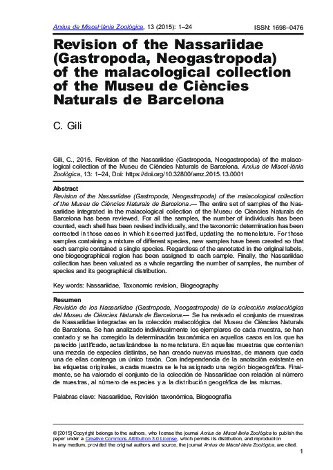 (PDF) Revision of the Nassariidae (Gastropoda, Neogastropoda) of the ...