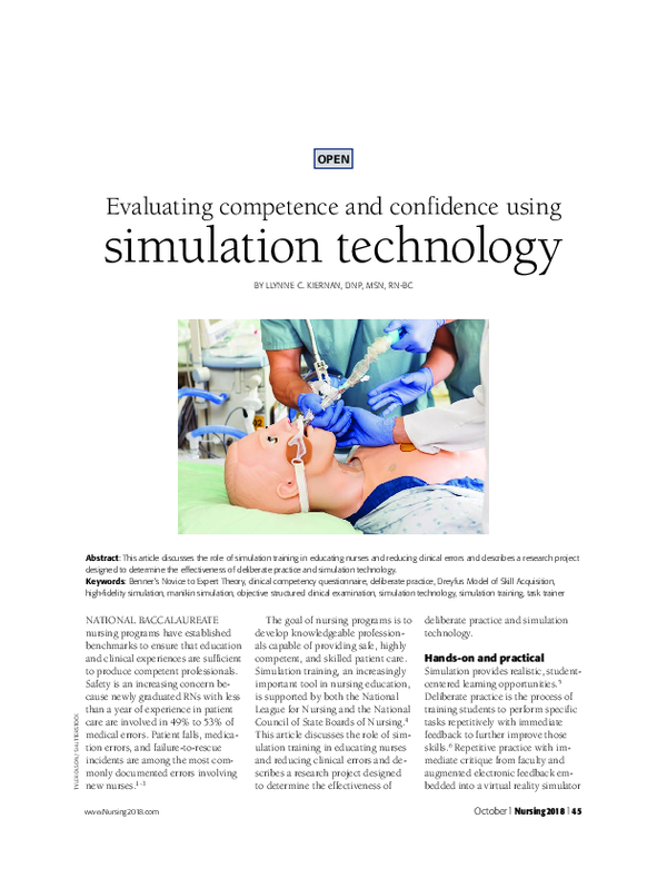(PDF) Evaluating competence and confidence using simulation technology