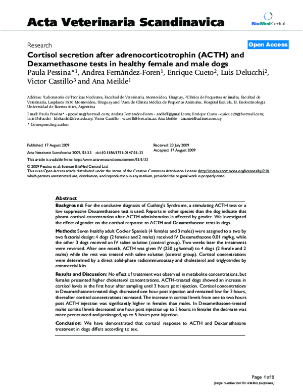 (PDF) Cortisol secretion after adrenocorticotrophin (ACTH) and ...