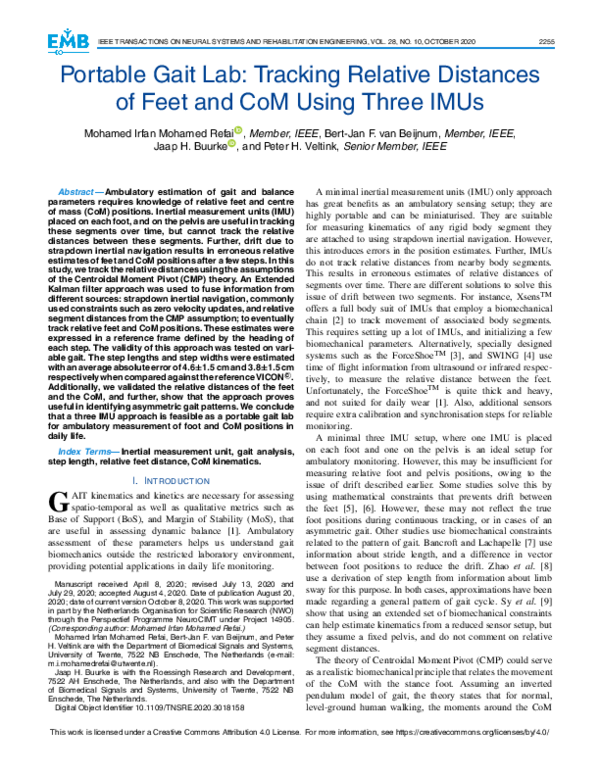 (PDF) Portable Gait Lab: Tracking Relative Distances of Feet and CoM ...
