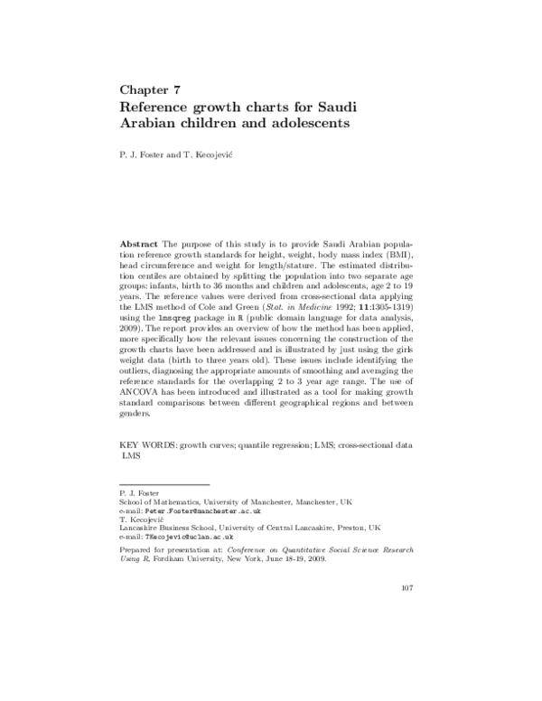 (PDF) Reference Growth Charts for Saudi Arabian Children and Adolescents