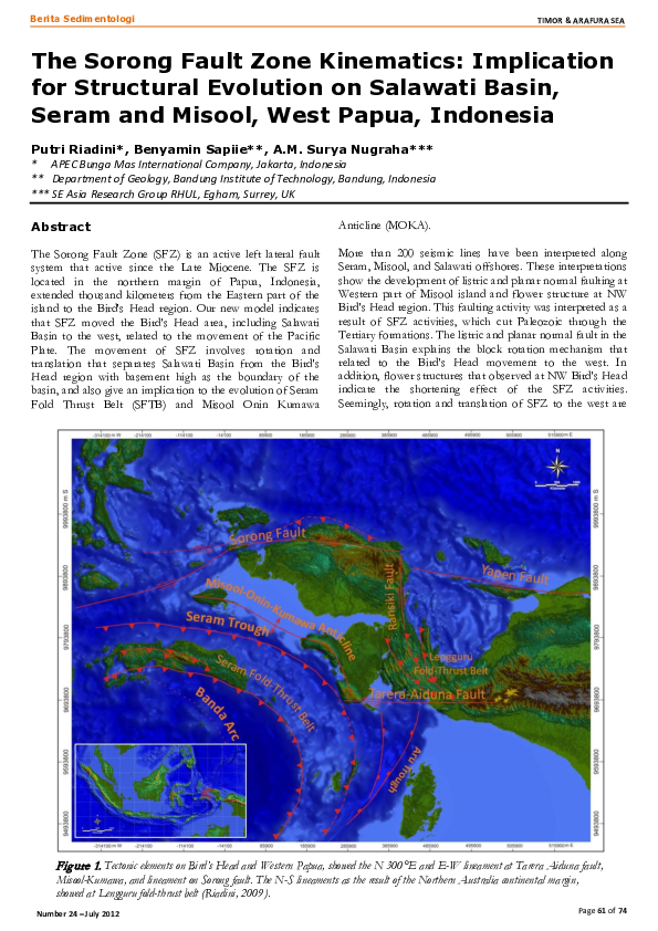 (PDF) The Sorong Fault Zone Kinematics: Implication for Structural ...