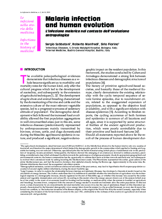 (PDF) Malaria infection and human evolution