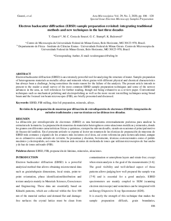 (PDF) Electron backscatter diffraction (EBSD) sample preparation revisited: integrating ...