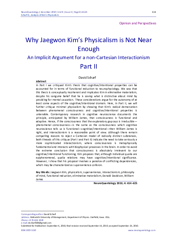 (PDF) Implicit Argument for a non ‐ Cartesian Interactionism Part II
