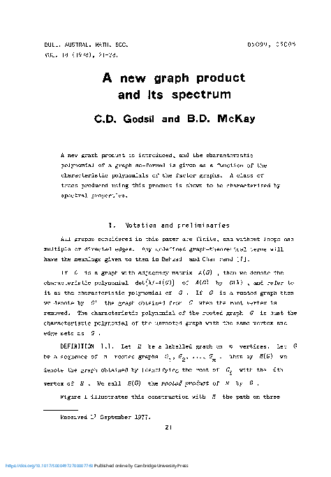 (PDF) A new graph product and its spectrum