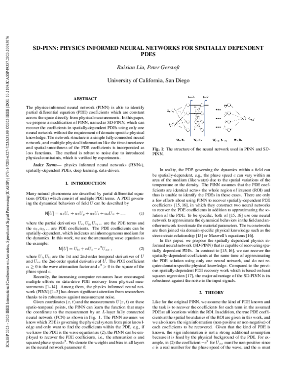 (PDF) SD-PINN: Physics Informed Neural Networks for Spatially Dependent ...