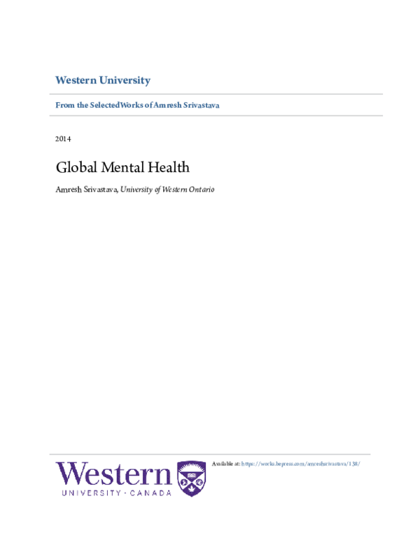 (PDF) Global Mental Health