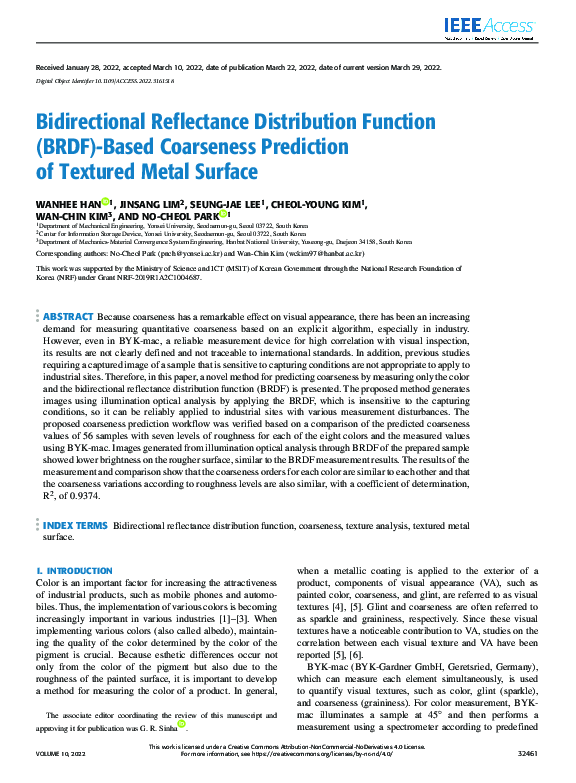 (PDF) Bidirectional reflectance distribution function approaches to ...