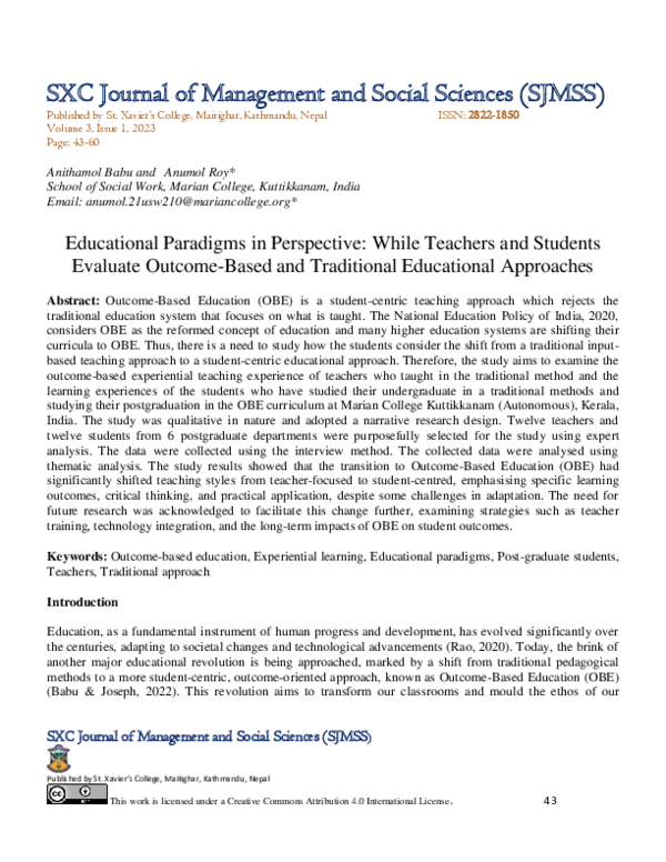 (PDF) Educational Paradigms in Perspective: While Teachers and Students ...
