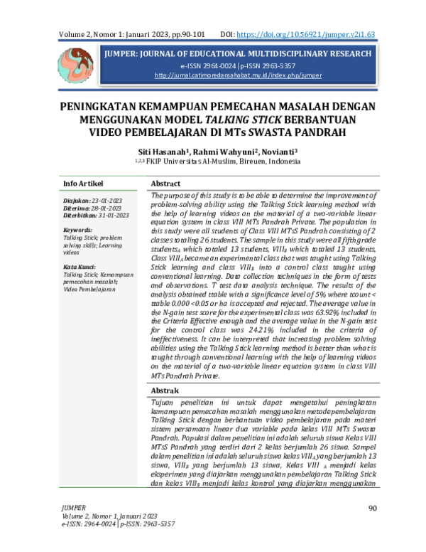 (PDF) PENINGKATAN KEMAMPUAN PEMECAHAN MASALAH DENGAN MENGGUNAKAN MODEL TALKING STICK BERBANTUAN ...