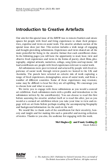 (PDF) Introduction to Creative Artefacts