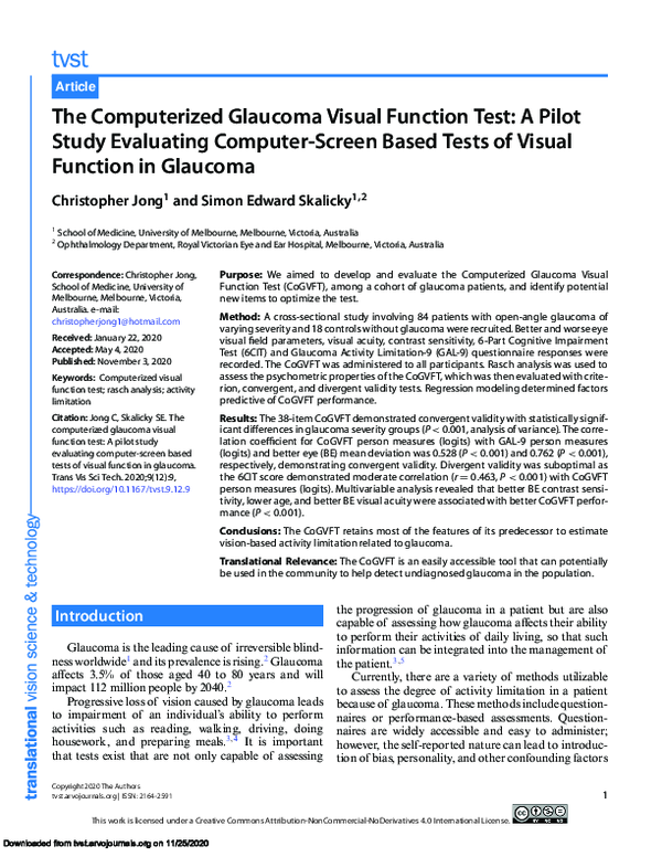 (PDF) The Computerized Glaucoma Visual Function Test: A Pilot Study ...