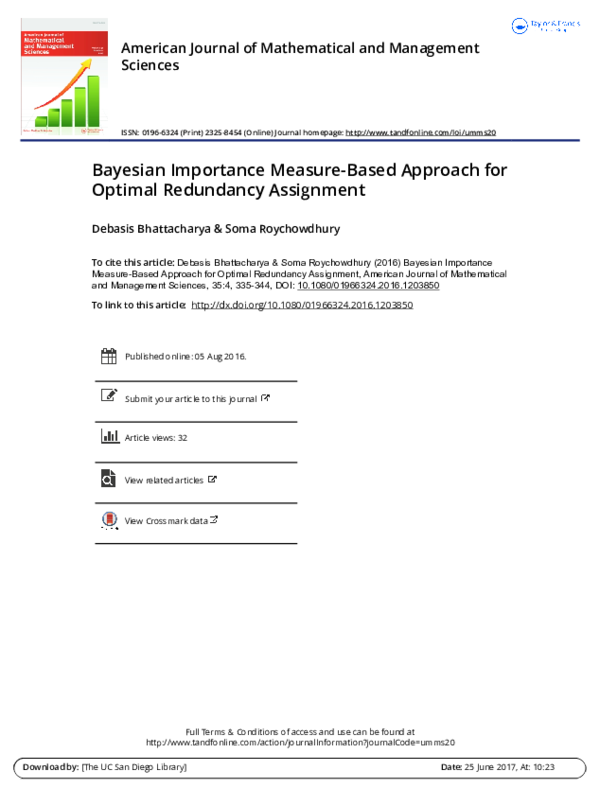 (PDF) Bayesian Importance Measure-Based Approach for Optimal Redundancy Assignment