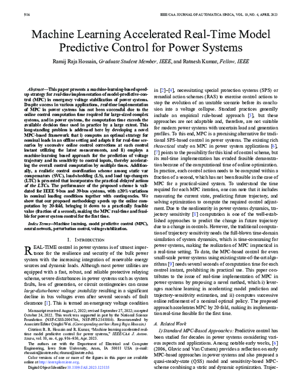 (PDF) Machine Learning Accelerated Real-Time Model Predictive Control for Power Systems | IEEE ...