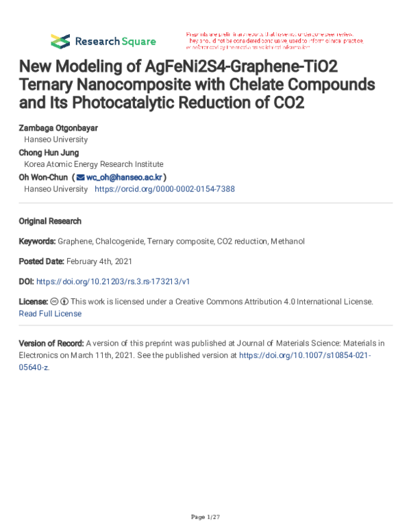 (PDF) New modeling of AgFeNi2S4-graphene-TiO2 ternary nanocomposite ...