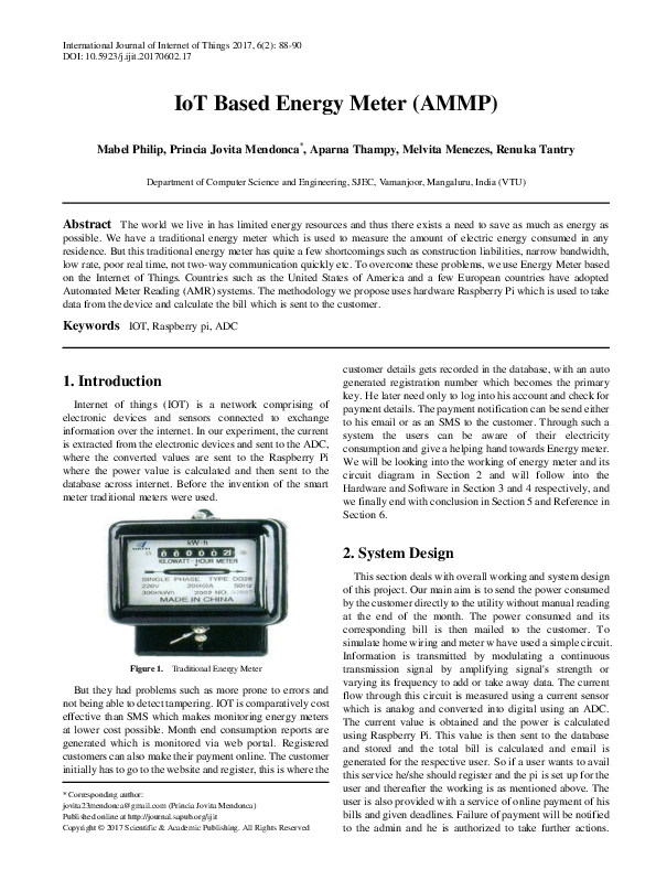 (PDF) IoT Based Energy Meter (AMMP) | Renuka Tantry - Academia.edu (PDF) IoT Based Energy Meter (AMMP) | Renuka Tantry - Academia.edu