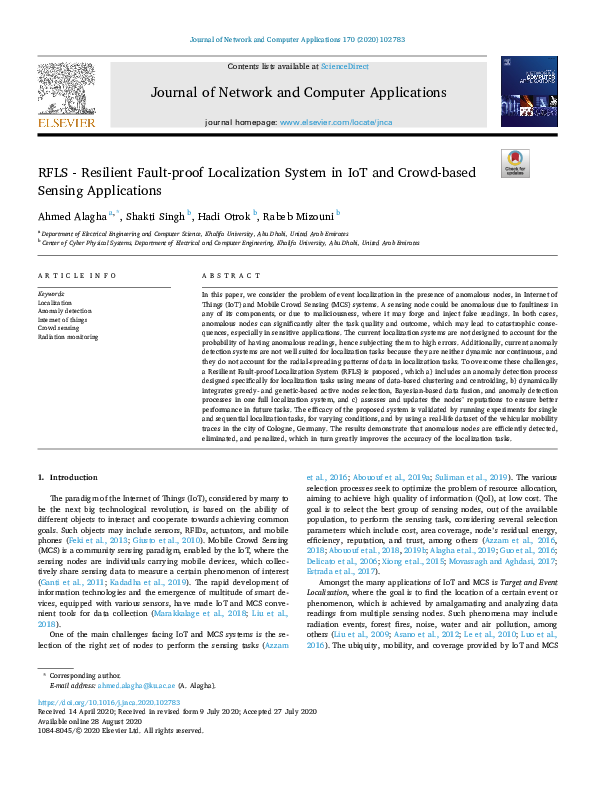 (PDF) RFLS - Resilient Fault-proof Localization System in IoT and Crowd-based Sensing ...