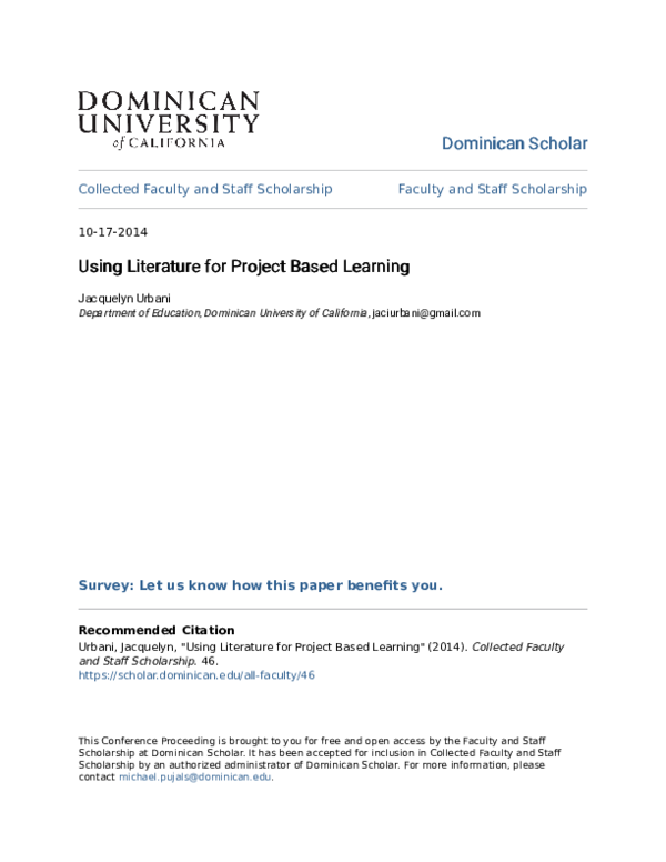 (PDF) Using Literature for Project Based Learning