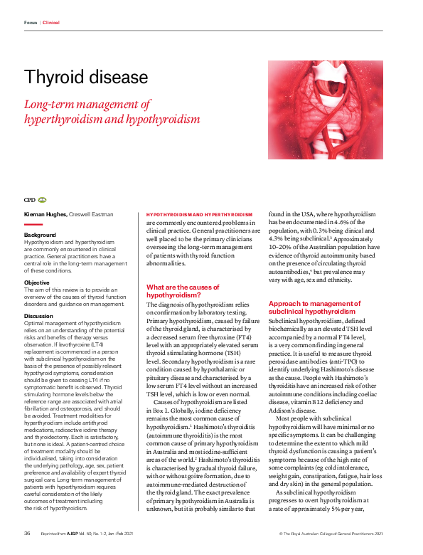 (PDF) Thyroid disease: Long-term management of hyperthyroidism and ...