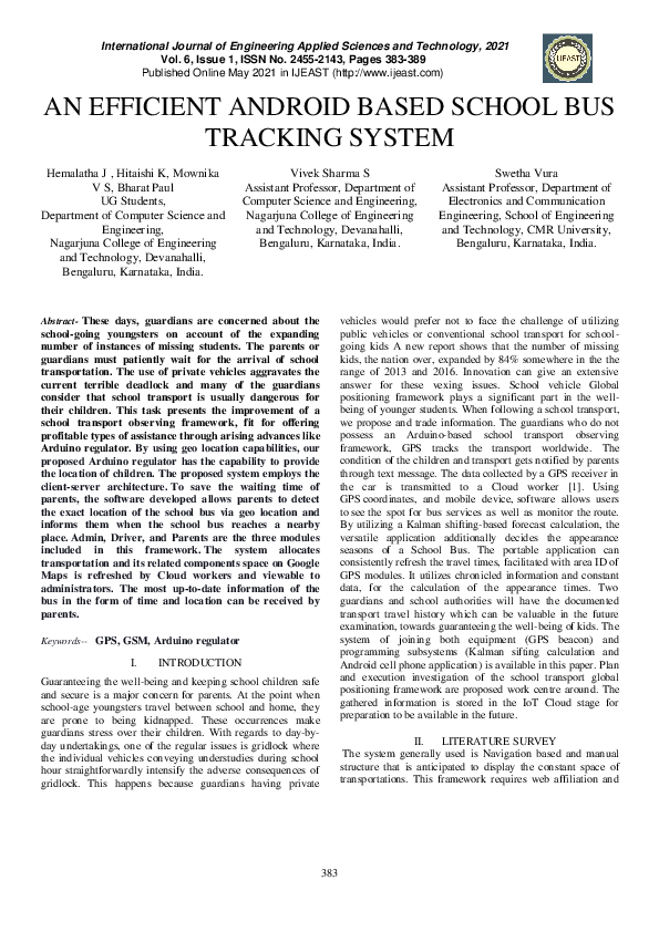(PDF) An Efficient Android Based School Bus Tracking System