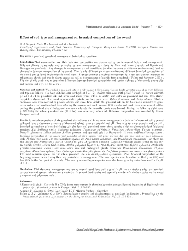 (PDF) Effect of Soil Type and Management on Botanical Composition of ...