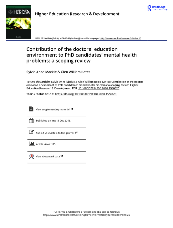 (PDF) Contribution of the doctoral education environment to PhD ...