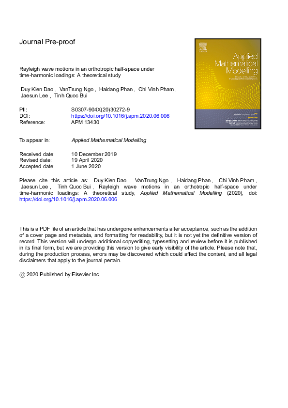 (PDF) Rayleigh wave motions in an orthotropic half-space under time ...