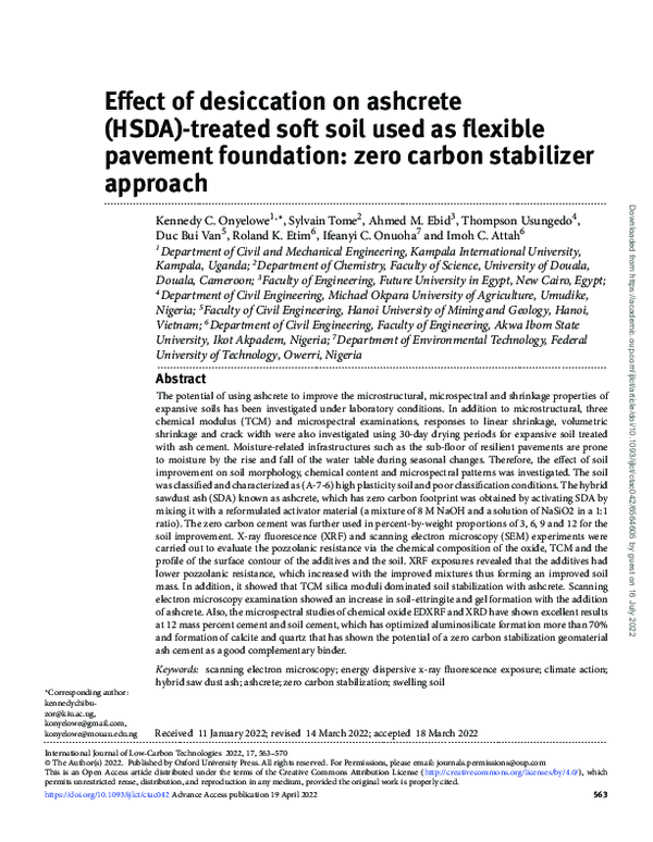 (PDF) Effect of desiccation on ashcrete (HSDA)-treated soft soil used ...
