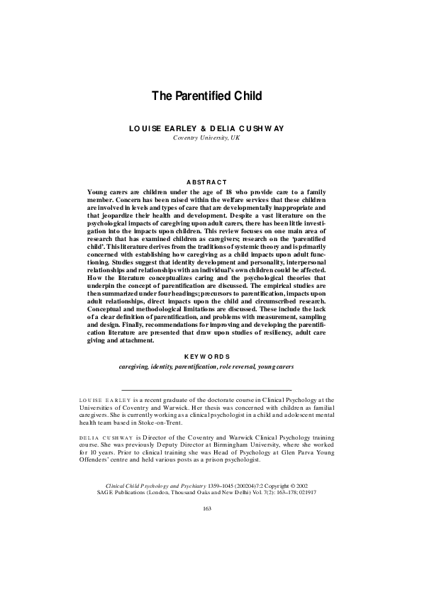 (PDF) The Parentified Child