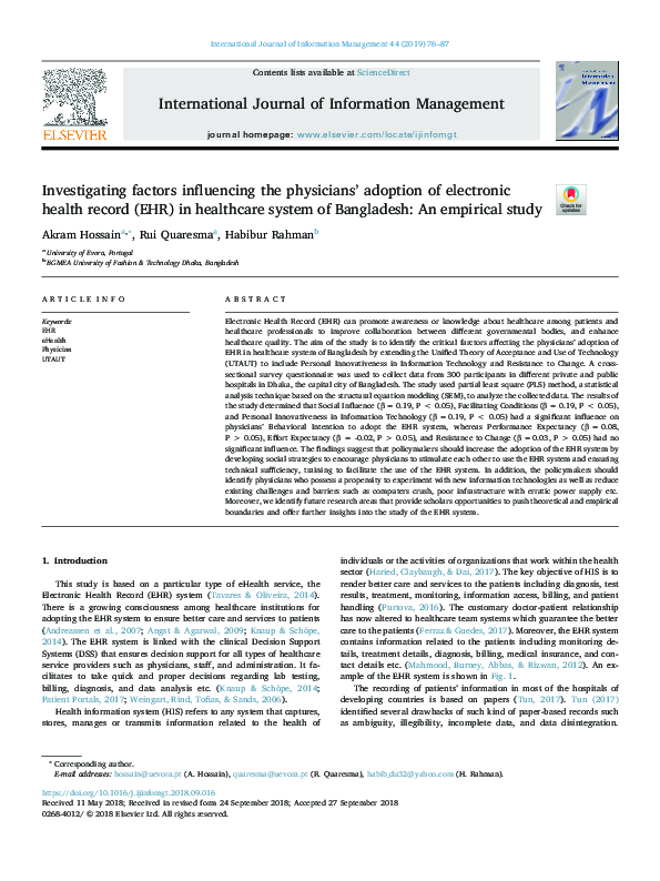 (PDF) Investigating factors influencing the physicians’ adoption of ...