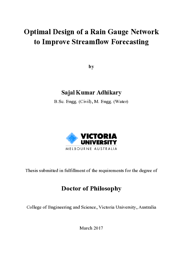 (PDF) Optimal Design of a Rain Gauge Network to Improve Streamflow Forecasting