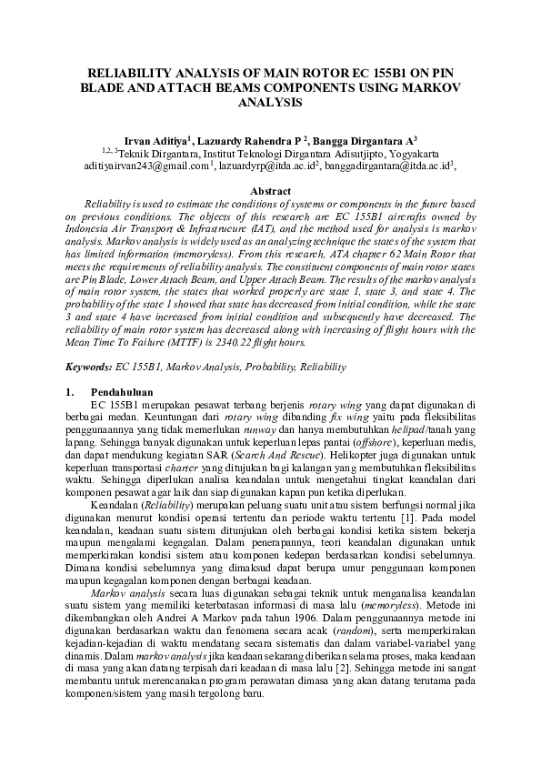 (PDF) Reliability Analysis of Main Rotor Ec 155B1 on Pin Blade and Attach Beams Components Using ...