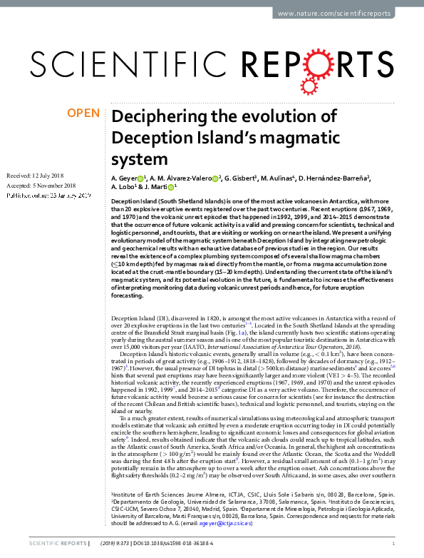 Pdf Deciphering The Evolution Of Deception Islands Magmatic System
