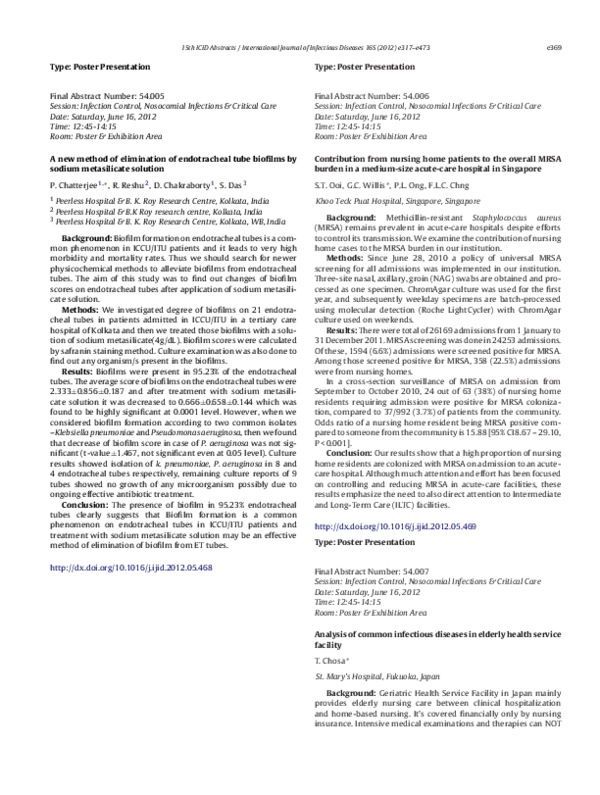 (PDF) A new method of elimination of endotracheal tube biofilms by ...