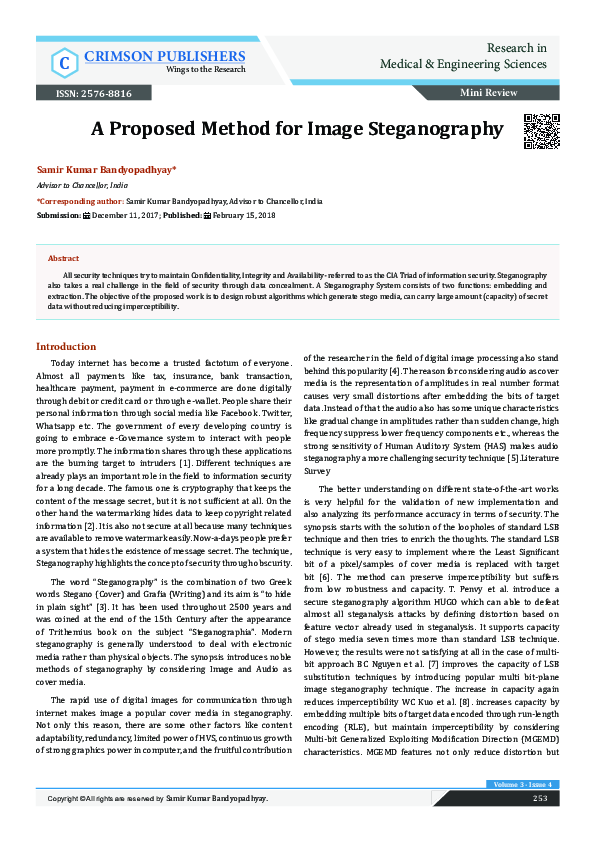 (PDF) A Proposed Method for Image Steganography