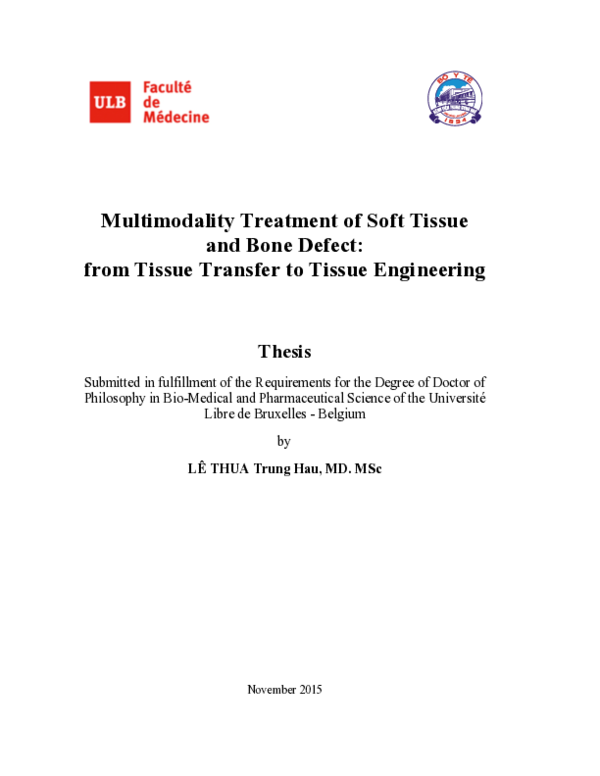 (PDF) Multimodality Treatment of Soft Tissue and Bone Defect: from ...