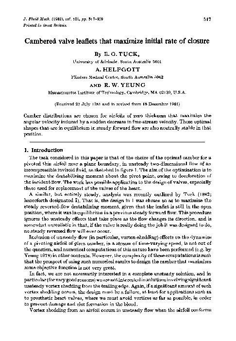 (PDF) Cambered valve leaflets that maximize initial rate of closure