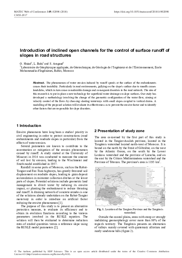 (PDF) Introduction of inclined open channels for the control of surface ...