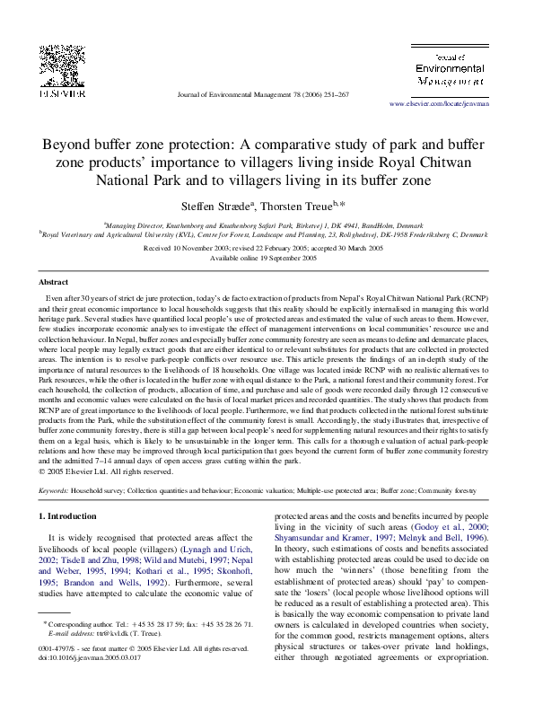 (PDF) Beyond buffer zone protection: A comparative study of park and ...