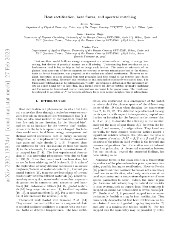 (PDF) Heat rectification, heat fluxes, and spectral matching