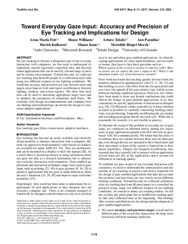 (PDF) Toward Everyday Gaze Input