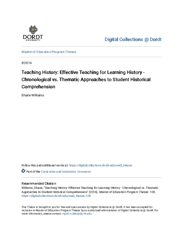 (PDF) Teaching History: Effective Teaching for Learning History ...
