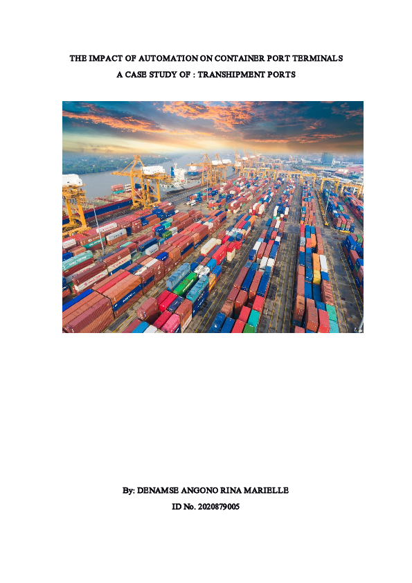 (PDF) THE IMPACT OF AUTOMATION ON CONTAINER PORT TERMINALS A CASE STUDY OF : TRANSHIPMENT PORTS ...