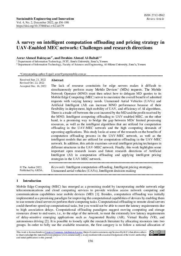 Pdf A Survey On Intelligent Computation Offloading And Pricing Strategy In Uav Enabled Mec