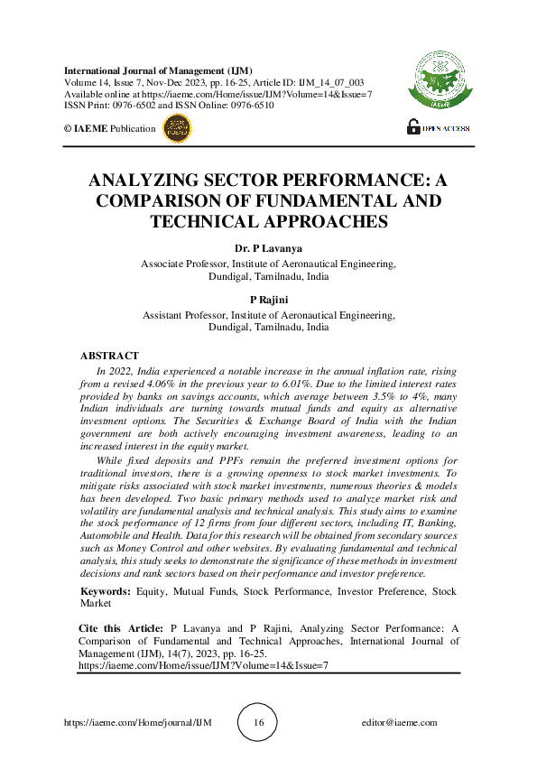 (PDF) ANALYZING SECTOR PERFORMANCE: A COMPARISON OF FUNDAMENTAL AND ...