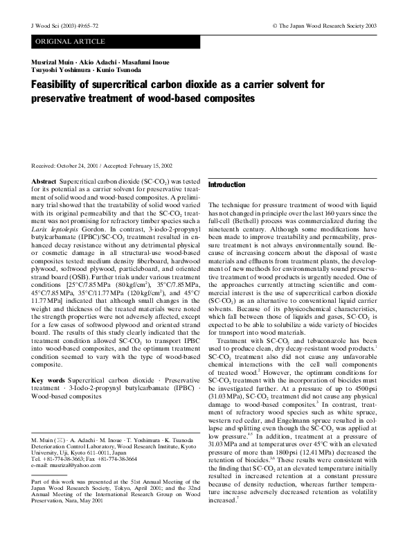 (PDF) Feasibility of supercritical carbon dioxide as a carrier solvent ...