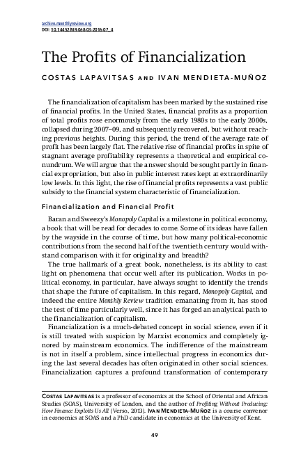 (PDF) The Profits of Financialization