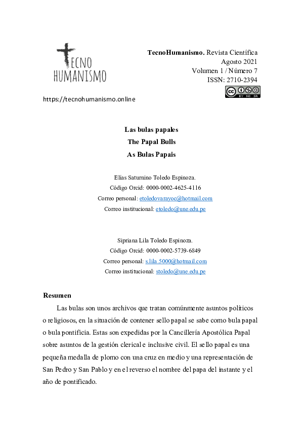 (PDF) Las bulas papales